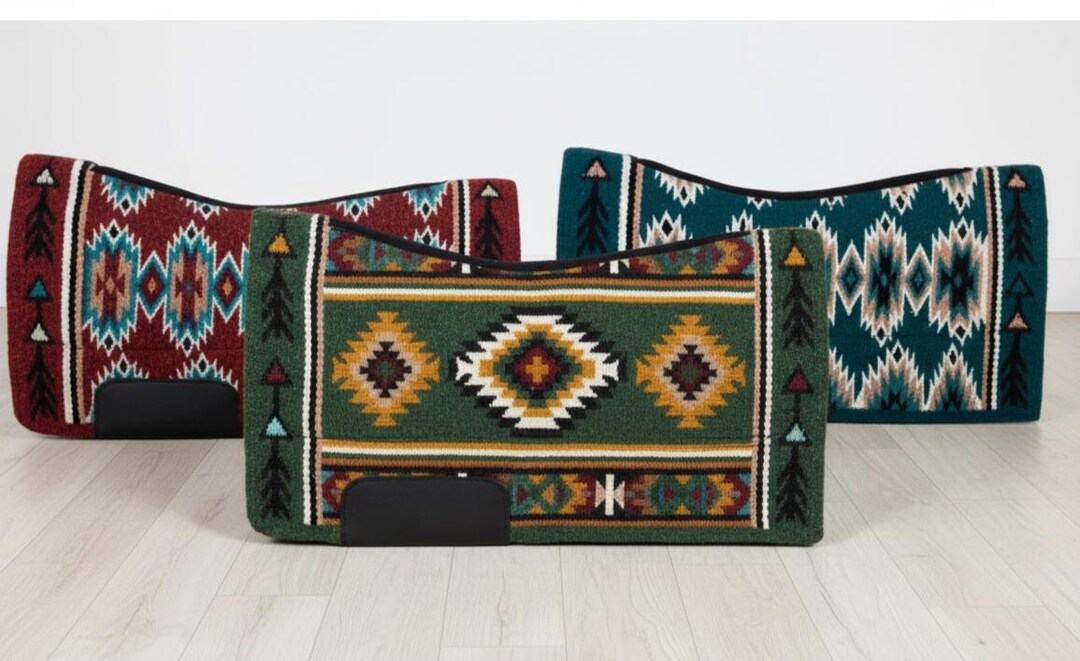 Turquoise Navajo Western Saddle Pad | Handwoven Wool Show Blanket These ...