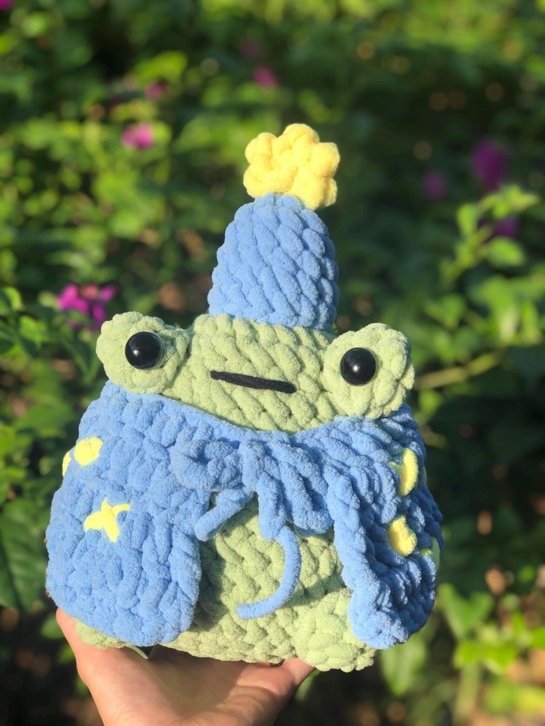 Jumbo Crochet Wizard Frog Plushie: Chunky Handmade Mage - Etsy