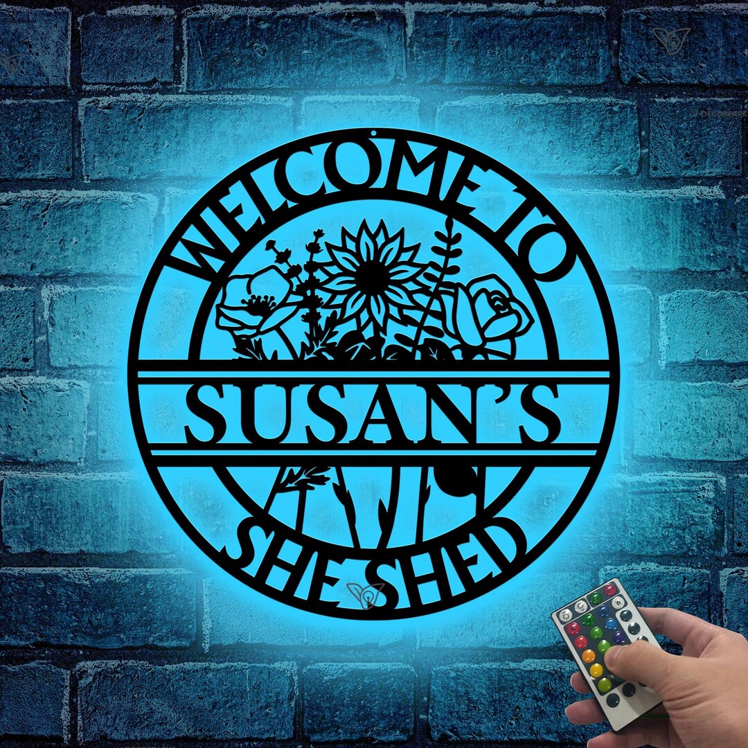 Personalized She Shed Sign Led Light, Garden Sign Custom She Shed Sign ...