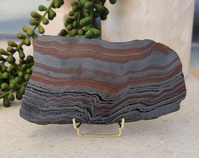 Australian Tiger Iron Slab on Stand | Western Australian Specimen - Etsy
