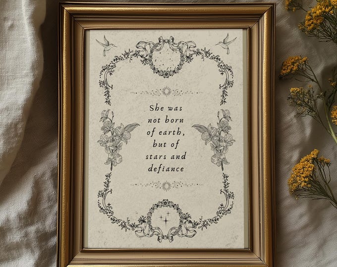 Gothic Romantasy Quote Poster: Celestial Dark Academia Art (digital ...
