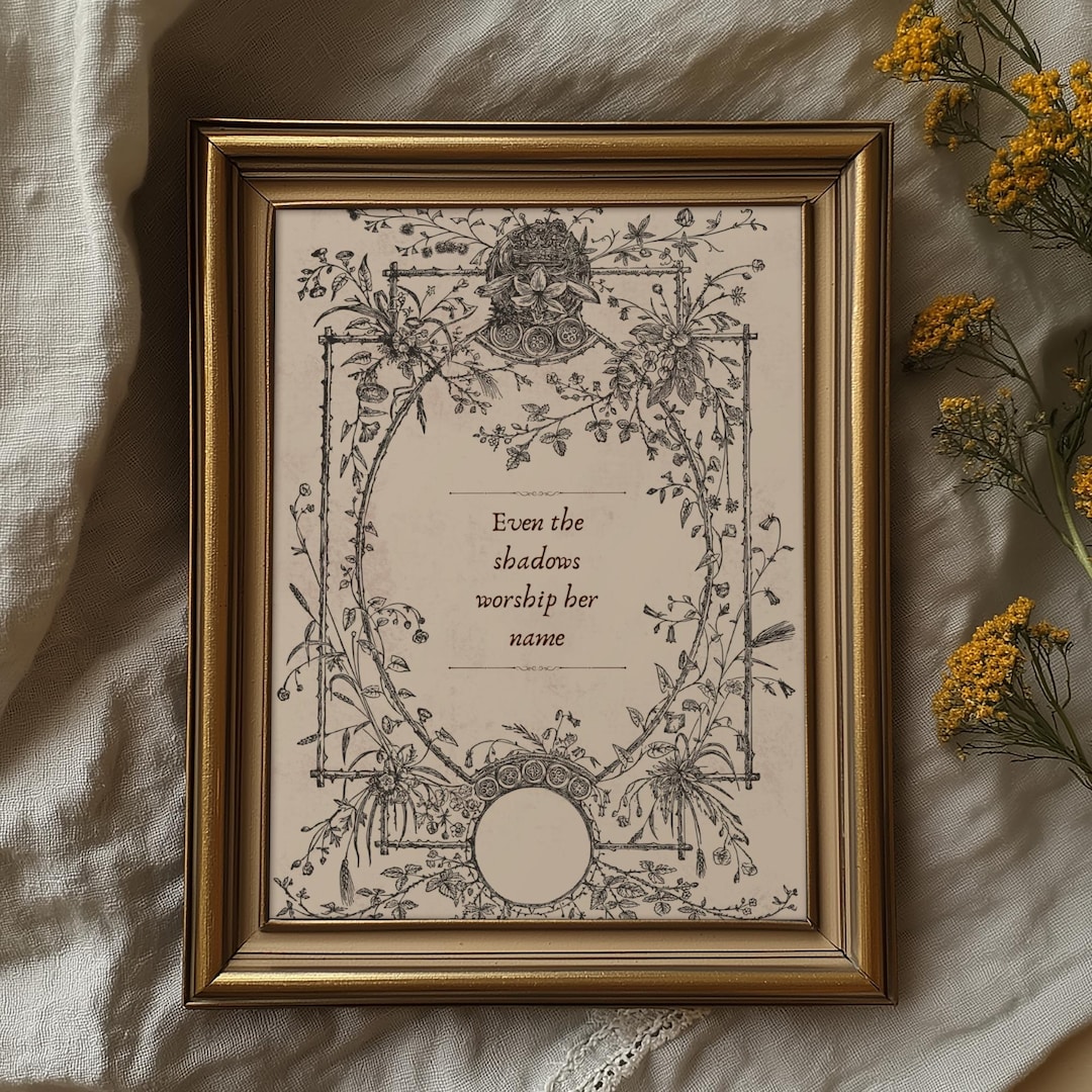 Gothic Romantasy Poster: Dark Feminine Shadow Quote, Dark Academia ...