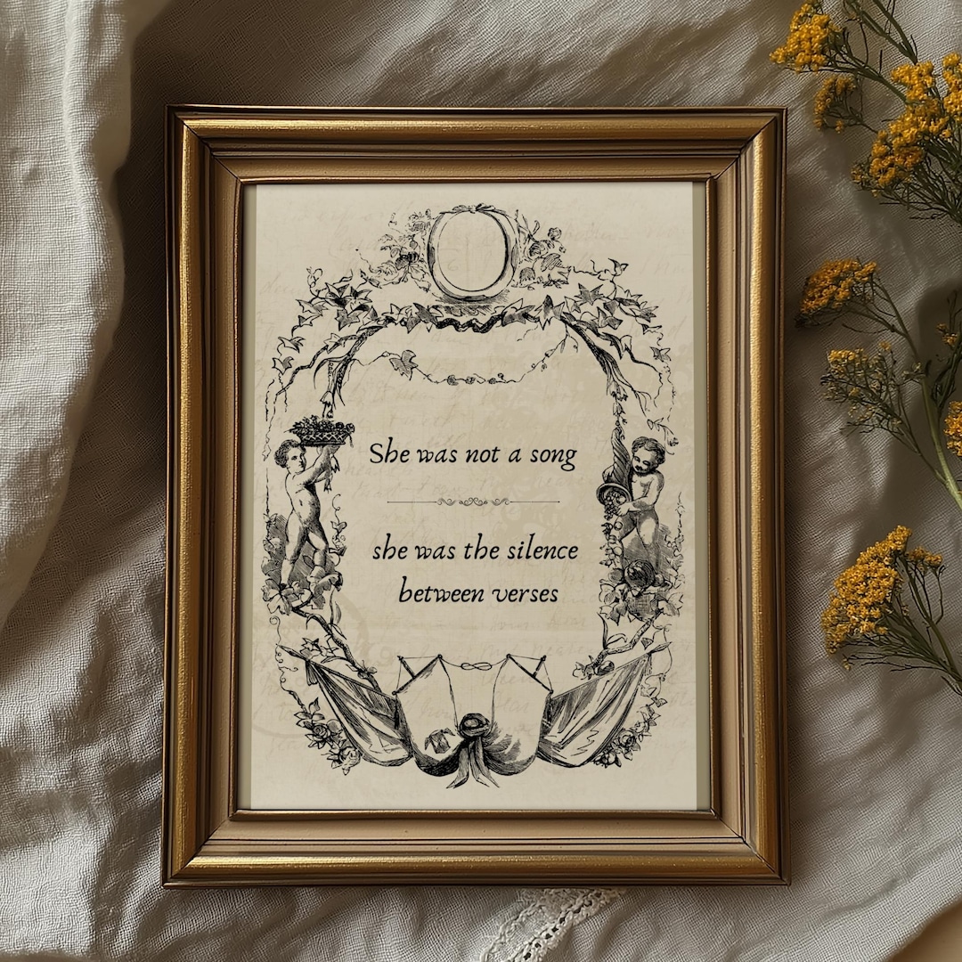 Romantasy Literary Quote Poster: Vintage Bookish Wall Art (digital ...