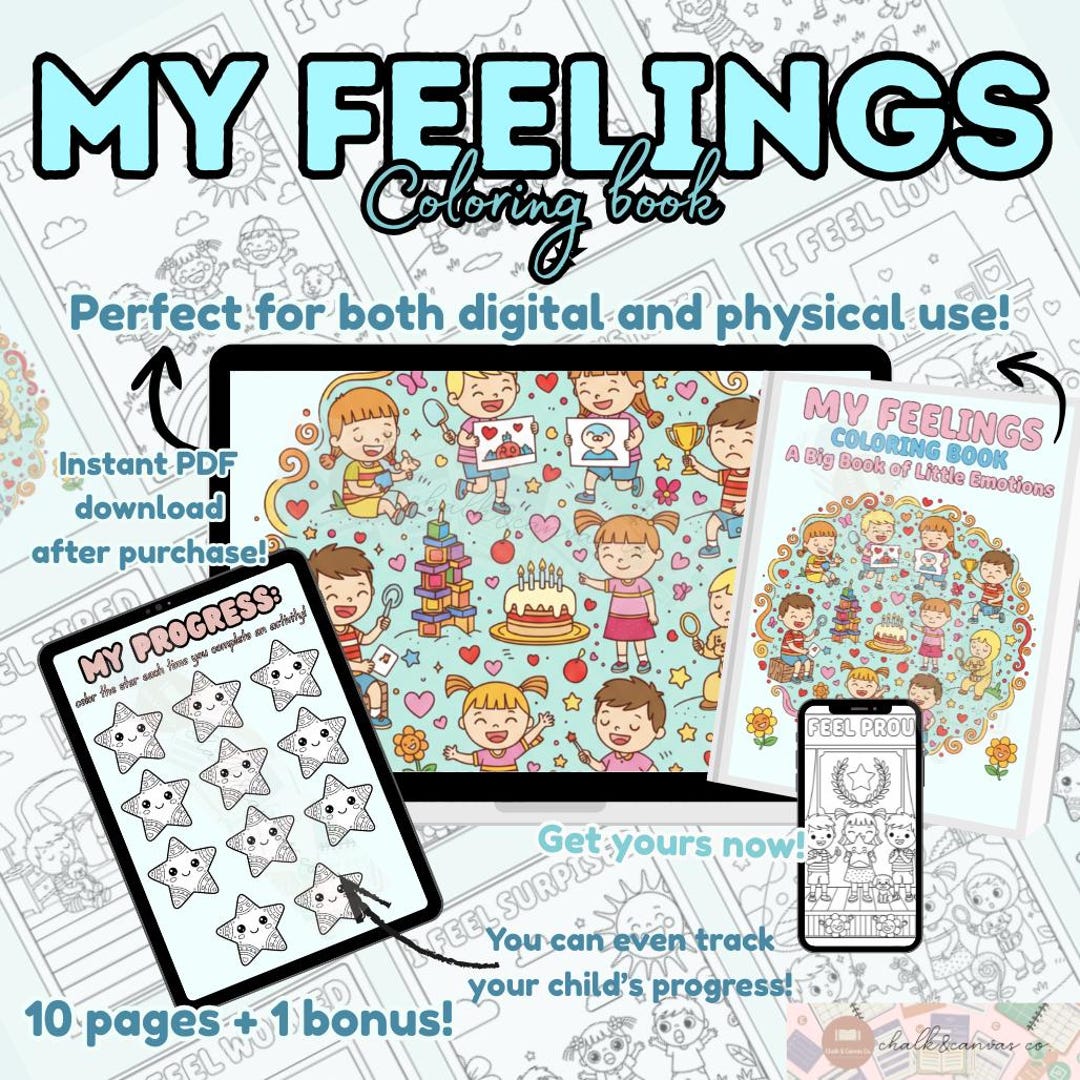 Feelings Coloring Book for Kids: Emotions Busy Book (PDF) - Etsy
