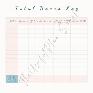 Printable Homeschool Planner: Attendance & Hours Log (PDF Download ...