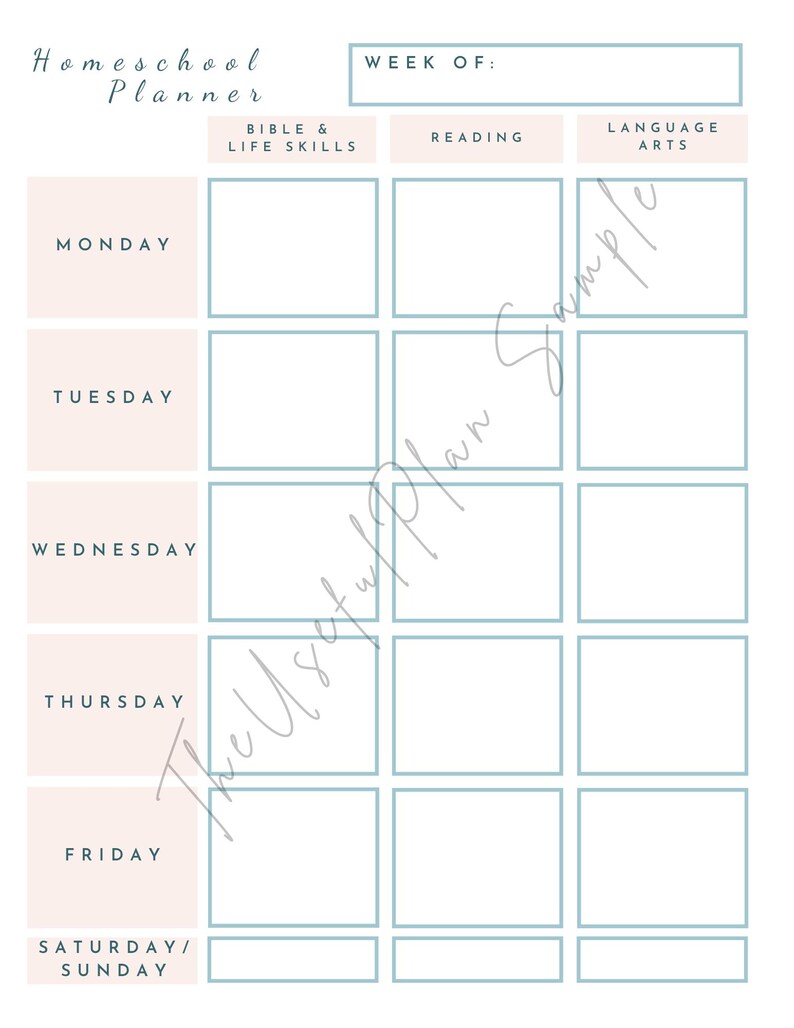 Printable Homeschool Planner: Attendance & Hours Log (PDF Download ...