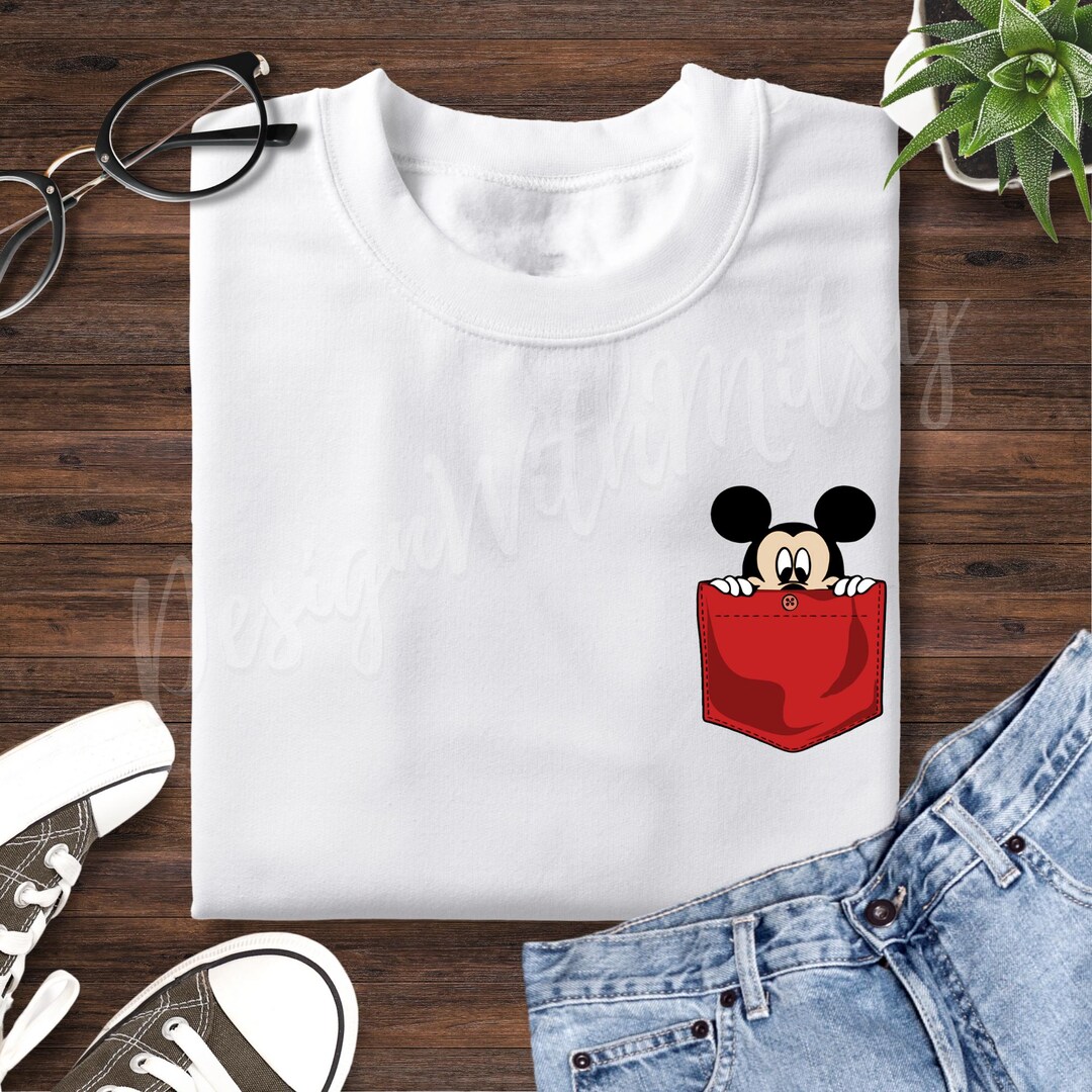 Mickey Mouse in Pocket PNG, Files for Cutting Machines, Digital Clipart ...