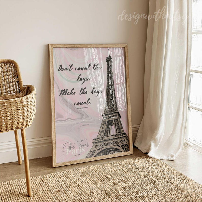 Paris Stunning Eiffel Tower Printable Downloads - Inspirational Quote ...