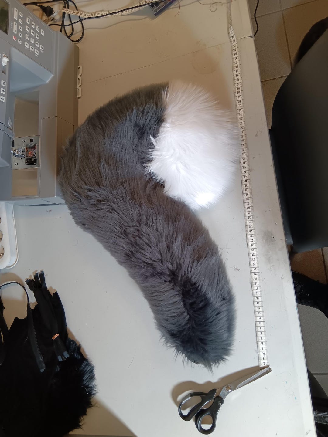 Curled Fursuit Tail Grey - Etsy