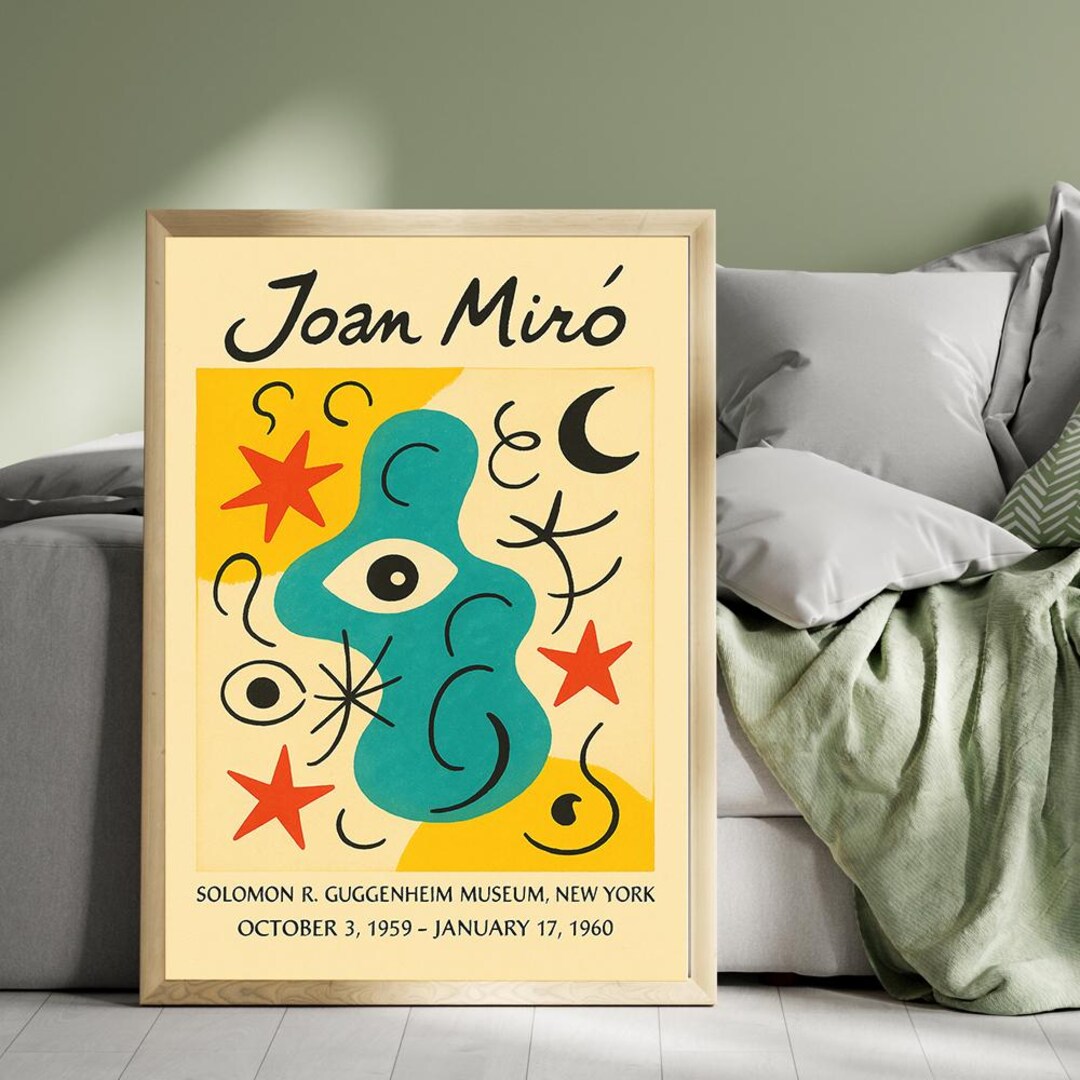 Joan Miró Pop Art Poster With Red, Yellow, Blue & Black Abstract Eyes ...