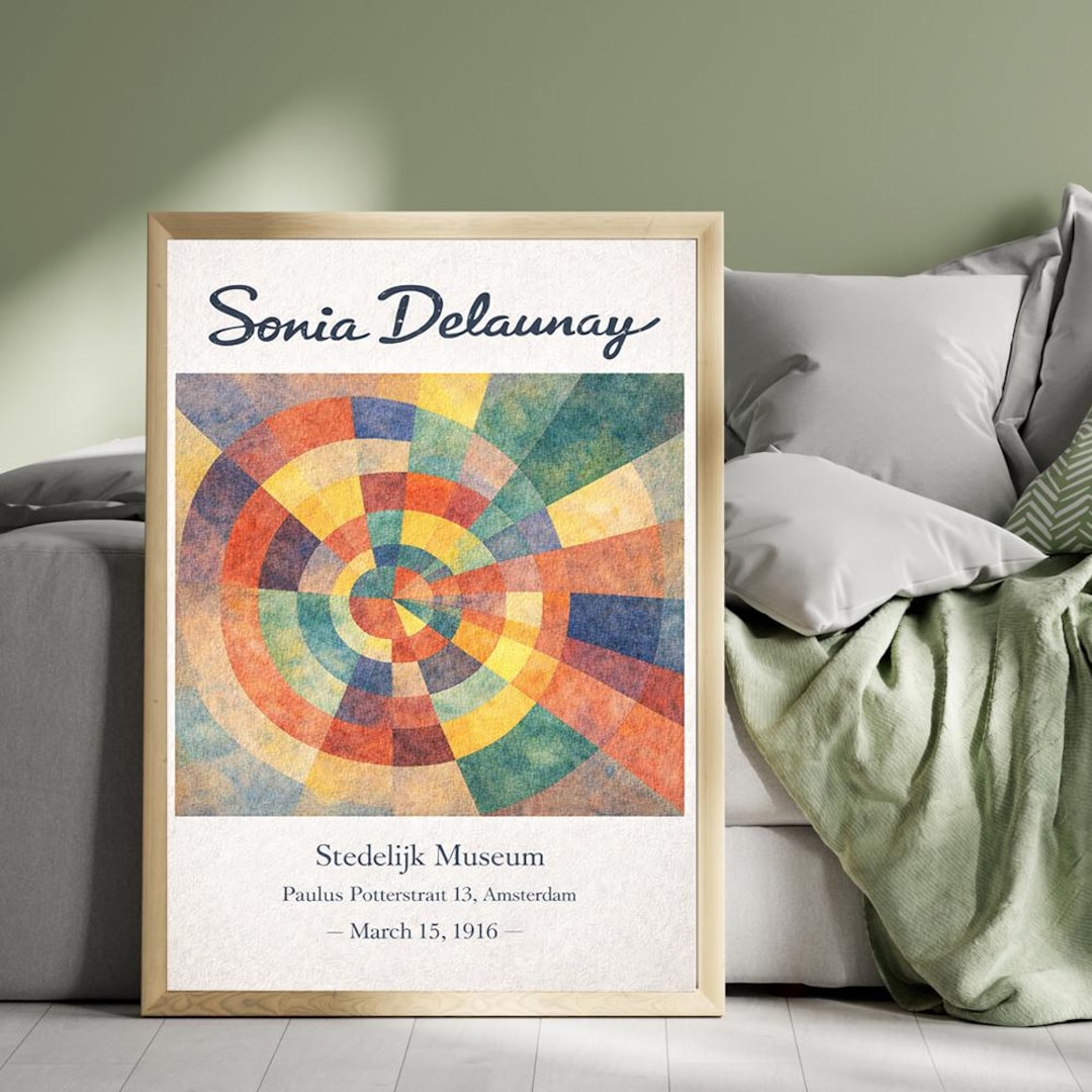 Sonia Delaunay Art Blue Yellow Red Green Abstract Circles Exhibition ...