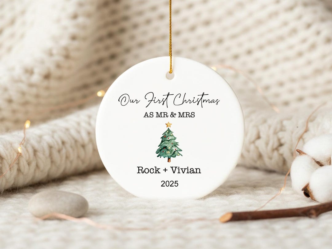 Our First Christmas as Mr and Mrs Ornament, Personalized Couple Name ...