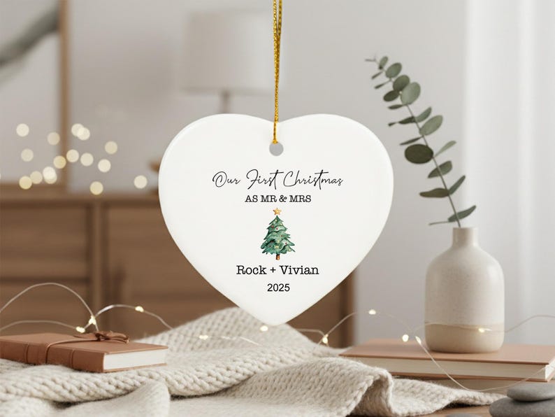 Our First Christmas as Mr and Mrs Ornament, Personalized Couple Name ...