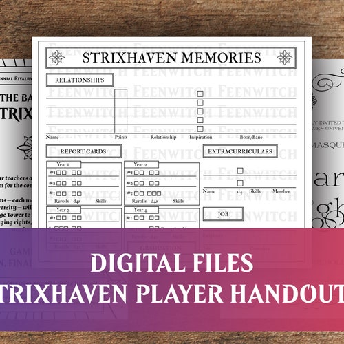 Strixhaven University Player Handouts Printable - Etsy