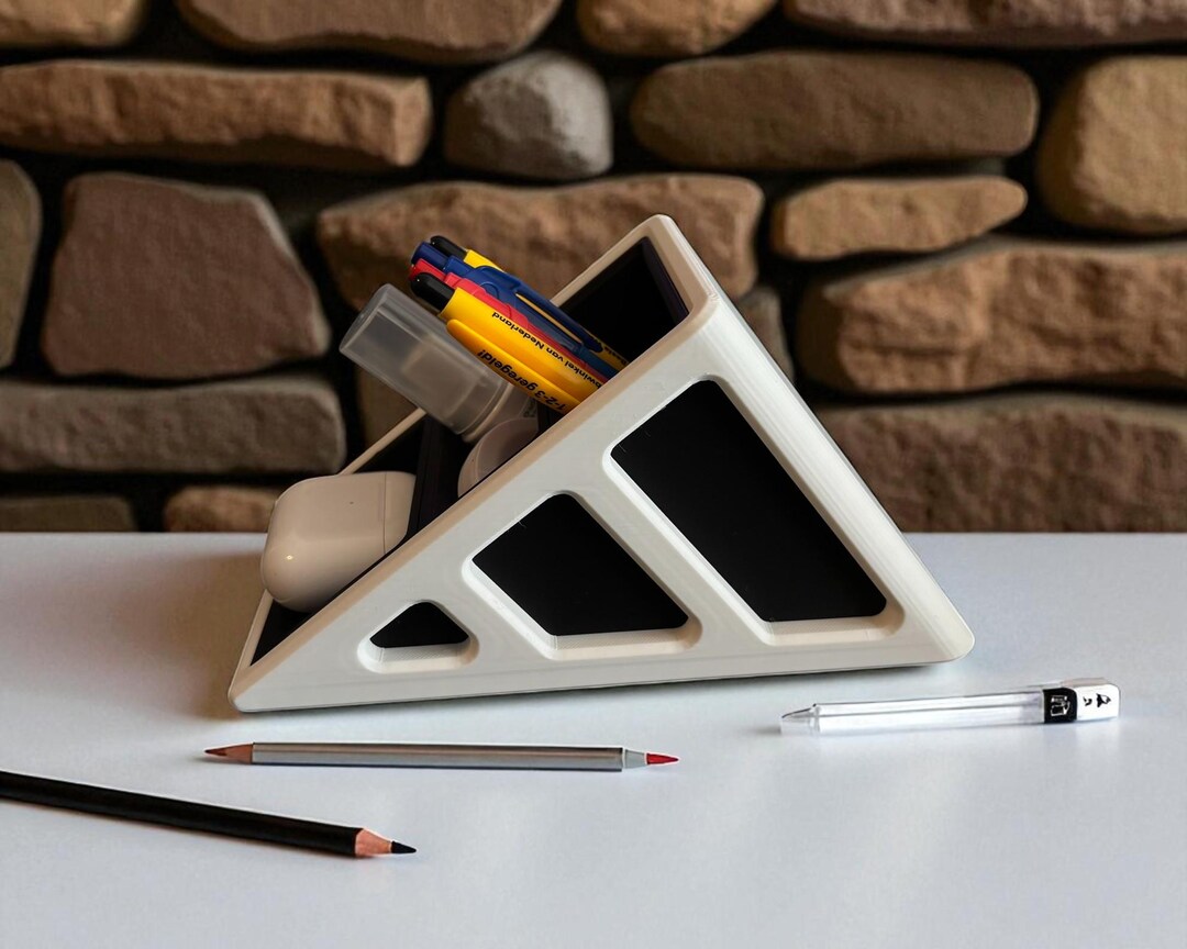 Modern Minimalist Desk Organizer & Pen Holder – Futuristic Office Decor ...