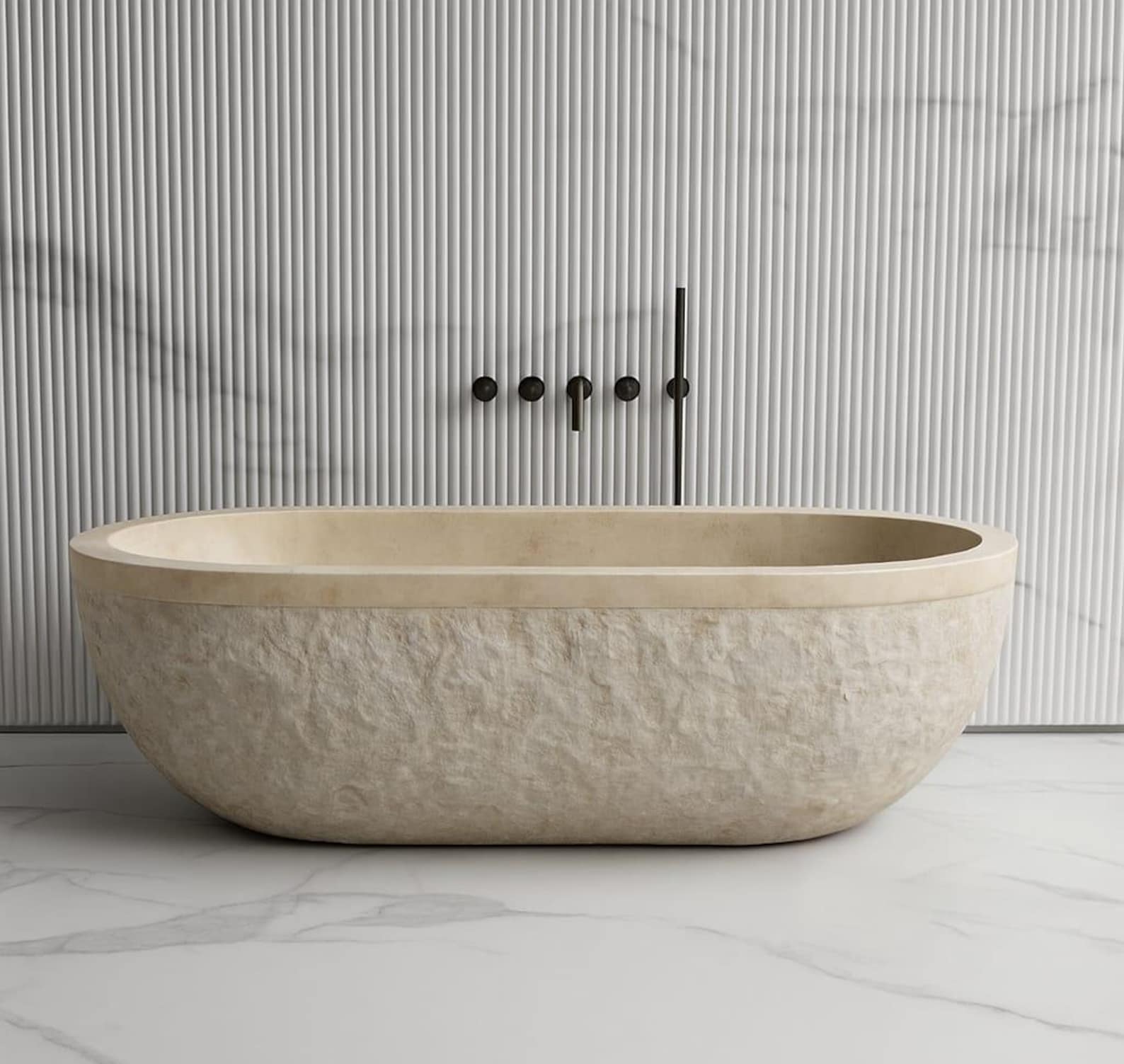 Handmade Marble Soaking Bathtub, Natural Stone Free Standing Tub ...
