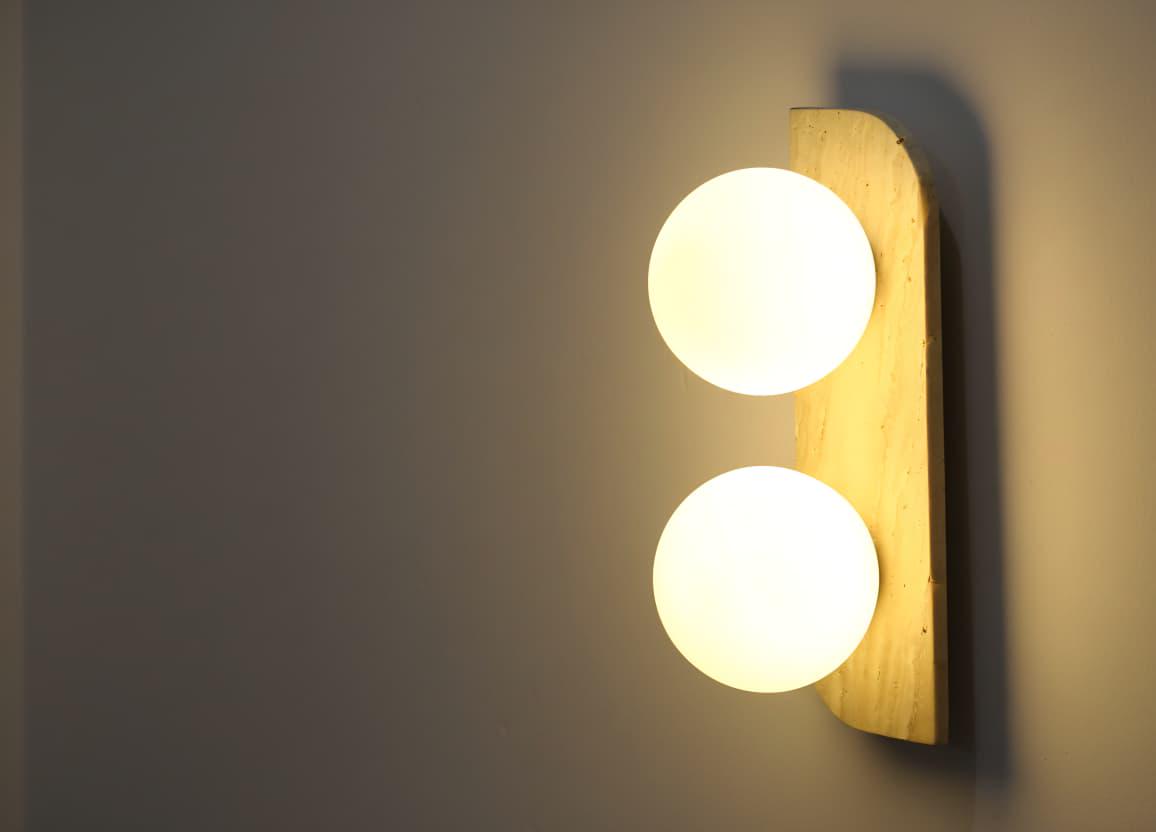 Handmade Travertine Wall Sconce: Minimalist Stone Light, Wall Lamp - Etsy