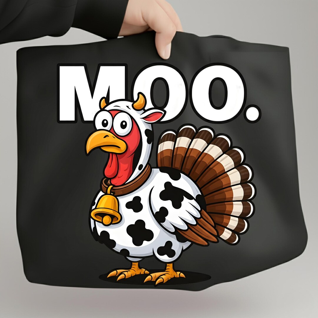 Funny Moo Turkey PNG, Thanksgiving Turkey Cow Meme PNG, Cow Print ...