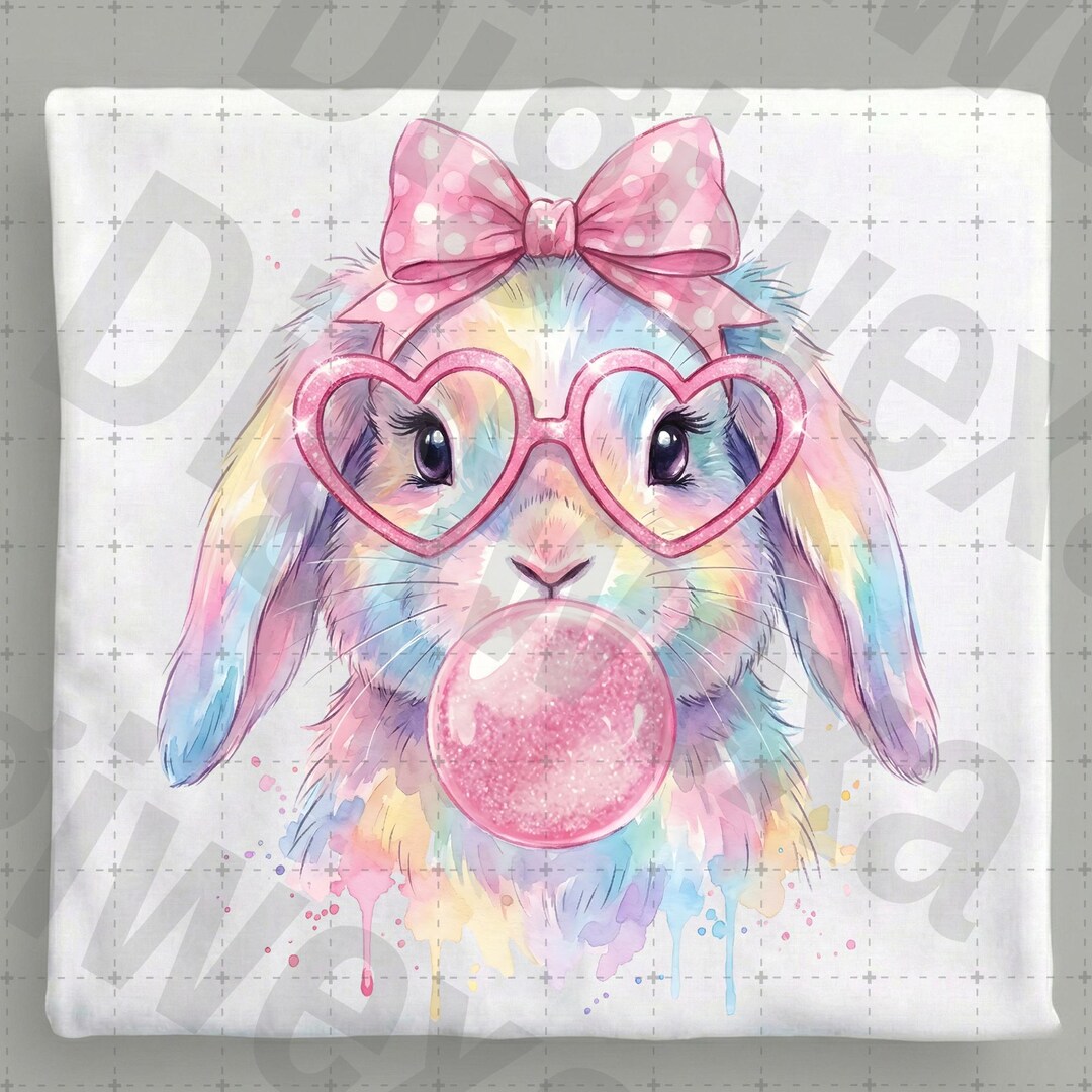 Sassy Easter Bunny PNG, Coquette Bow Sublimation, Bubblegum Rabbit ...