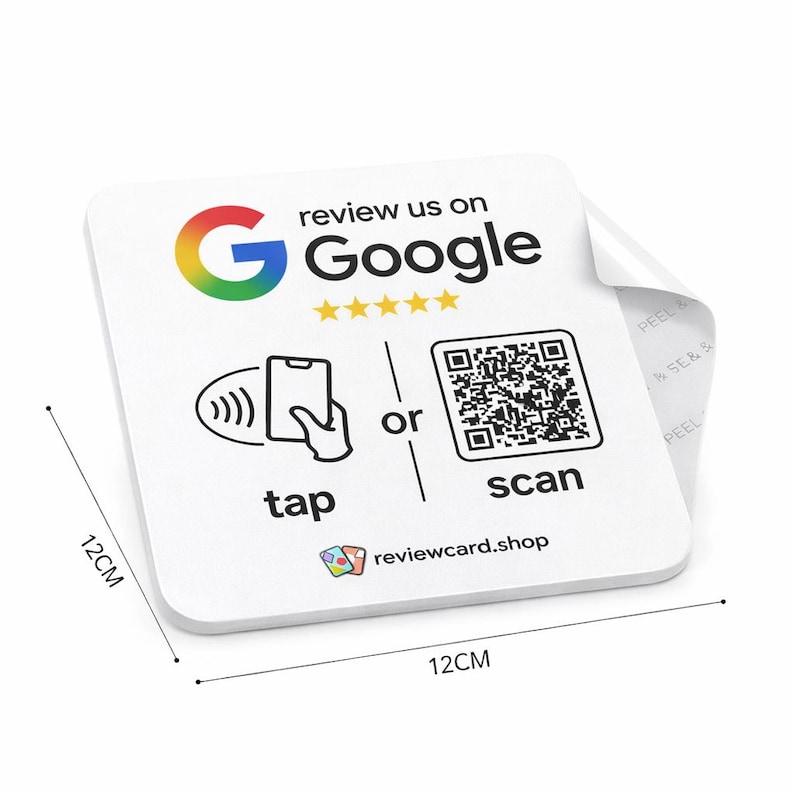 NFC & QR Google Review Stand/ Card/ Plate/sticker Collect 5-star ...