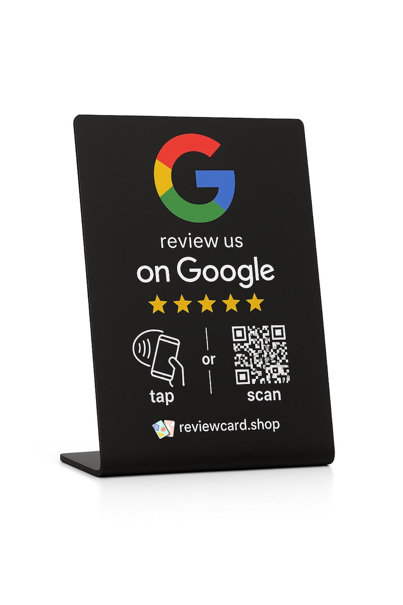 Google Review Stand and Google Review Cards: NFC + QR Code, Collect 5 ...