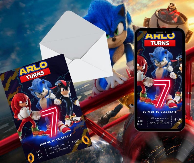 Sonic 3 Personalised Invitation - Etsy