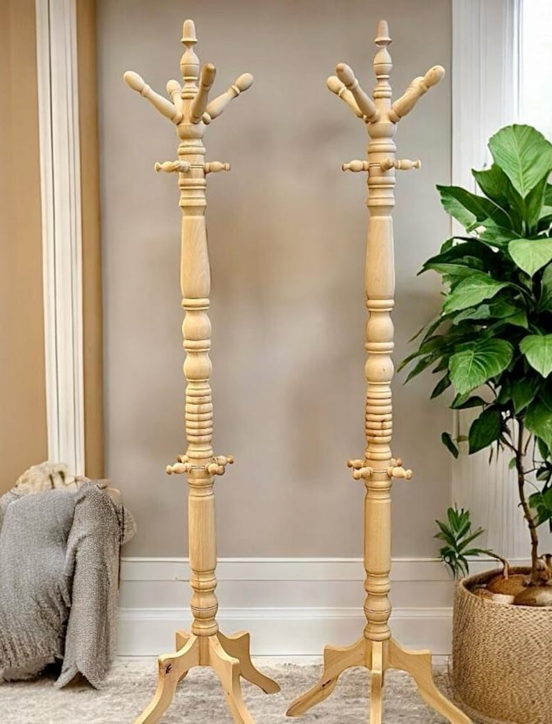 Handmade Solid Wood Standing Coat Rack – Entryway Organizer - Etsy