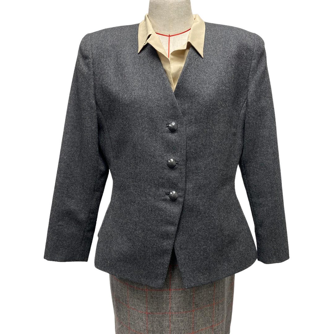 Vintage Lilli Ann I Magnin Womens Grey 3 Button Tailored Blazer - Etsy