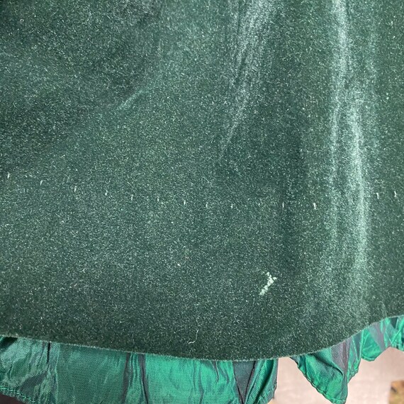 Vintage Sarah Too Girls Size 12 Green Velvet Lace Bib… - Gem