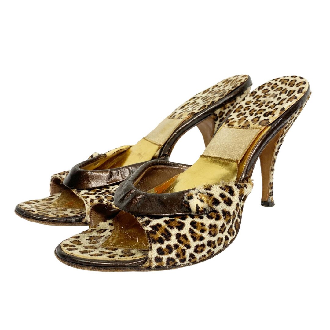 Vintage Ferncraft Springolators Womens Size 5 Animal Print 50s Pump ...
