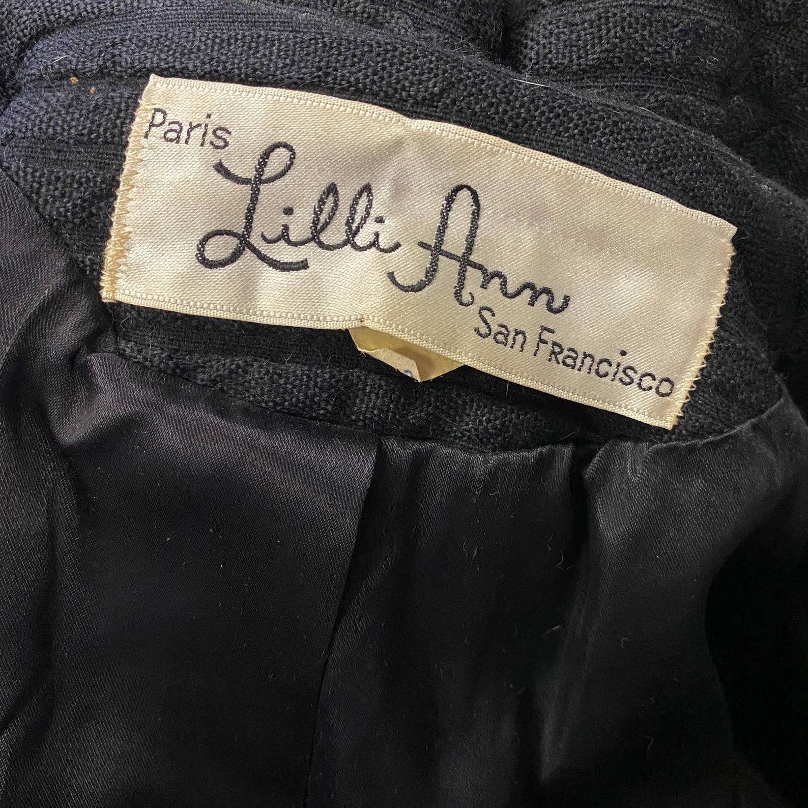 Vintage Lilli Ann Womens Black Textured Fur Collar Coat - Etsy