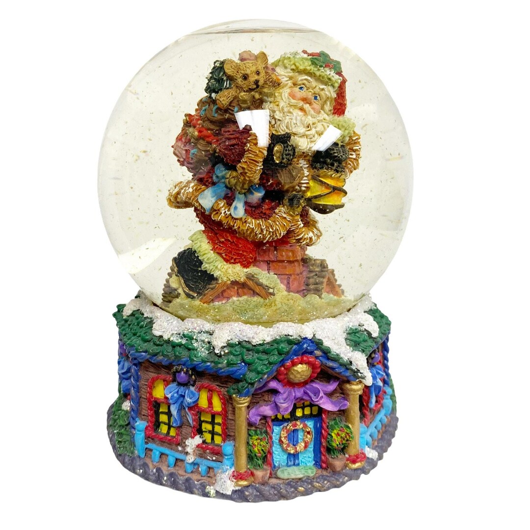 Crinkle Claus Santa in Chimney Waterdome 659600 Christmas Decorative ...