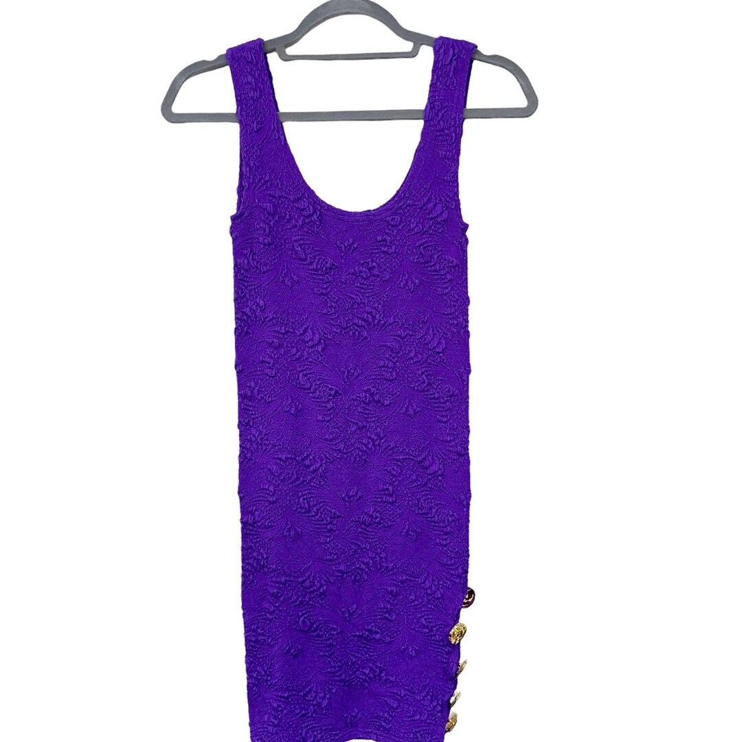 Vintage Renee London Womens OS Purple Stretch Bodycon Dress - Etsy