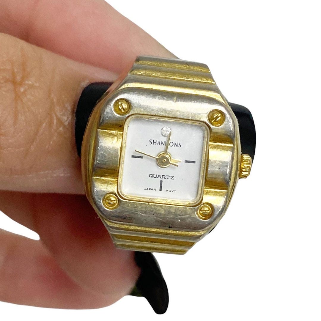 Vintage Shannons Gold Tone Square Stretch Watch Ring - Etsy