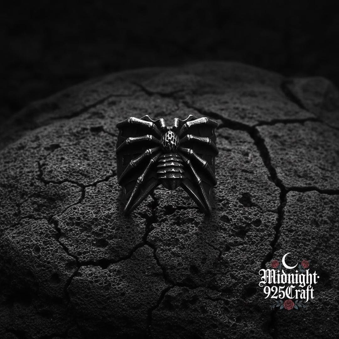 Stainless Steel Spider Ring Men, Gothic Punk Biker Ring, Animal Ring ...