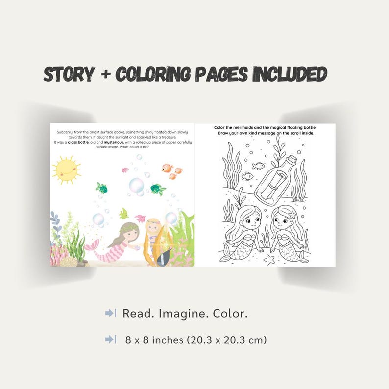 Lina & Mia Mermaid Coloring Book | 3 Stories + 10 Pages | Kids ...