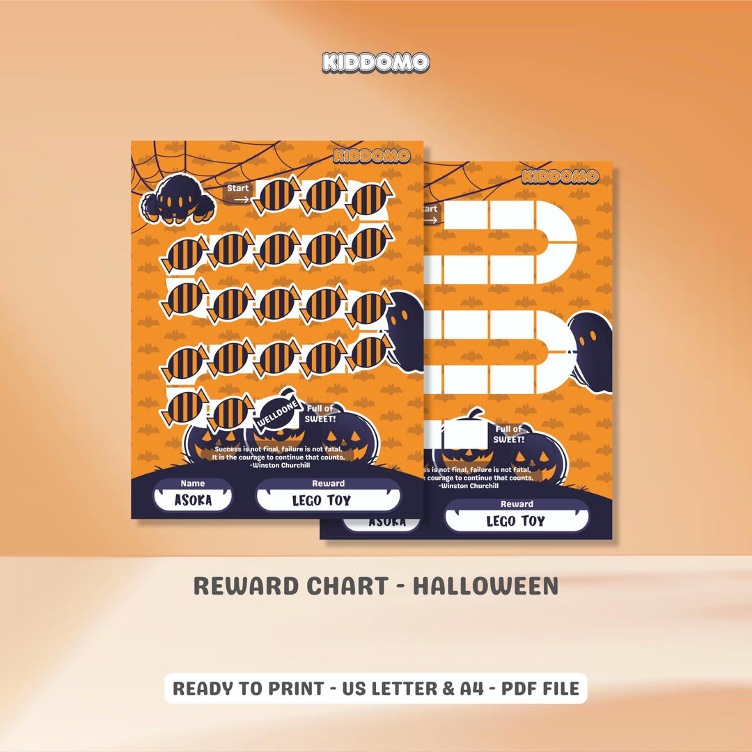 Halloween Reward Chart Printable: Kids Behavior & Chore Tracker (PDF ...