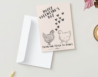 Rooster Valentine Card, Printable Rooster Valentine, Happy Cluckin ...