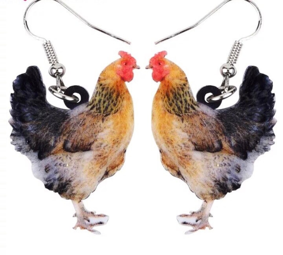 Handmade Hen Earrings | Etsy