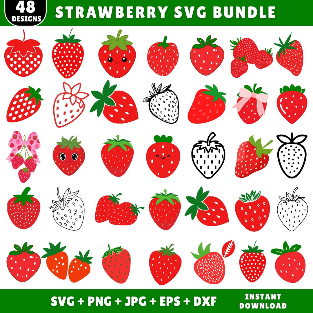 Strawberry Svg Png Bundle, Strawberry Png, Strawberry Clipart ...