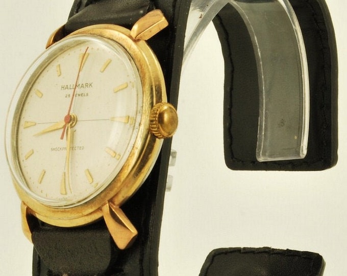 Hallmark Vintage Wrist Watch, 25 Jewels, Water Resistant Yellow Gold ...