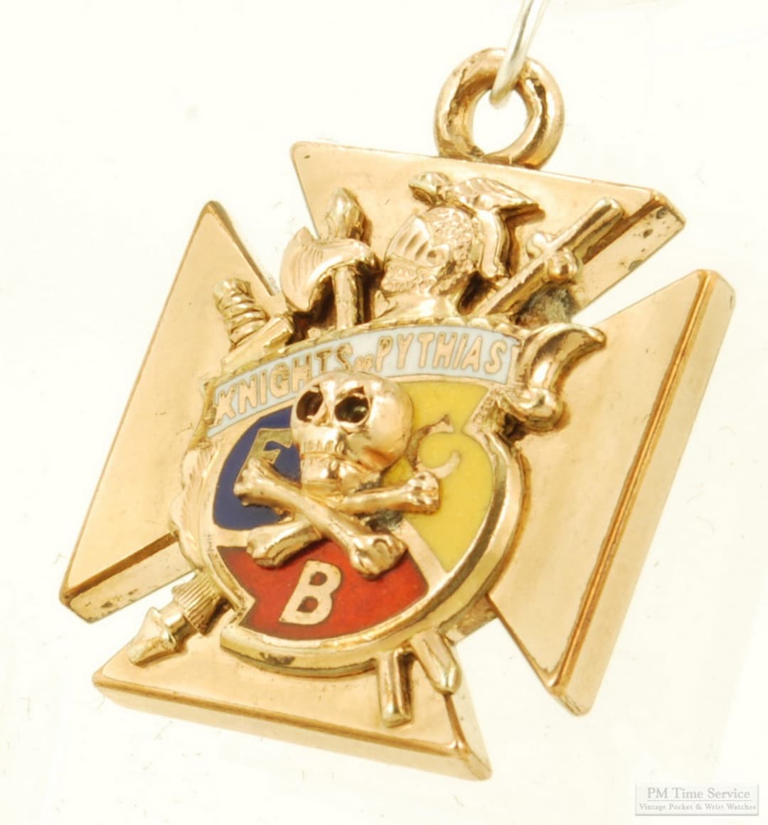 Vintage Yellow Gold (filled) and Enamel Cross Pattée-shaped Knights of ...