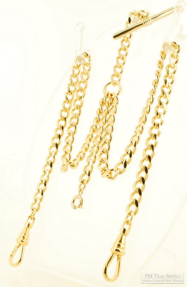 Double Albert Style Pocket Watch Chain, Customizable With a Variety of ...