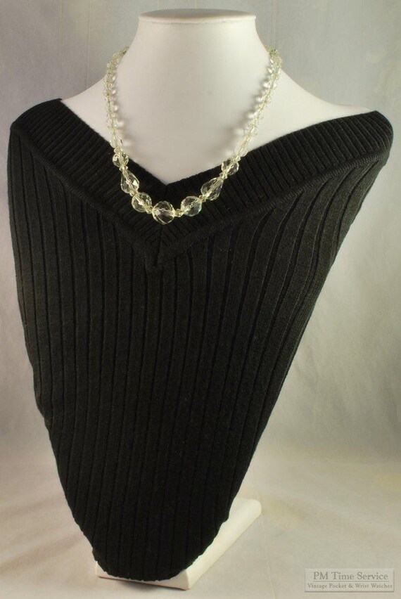 17.5" graduated bead cut glass-bead necklace, brass d… - Gem