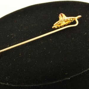 Yellow Gold (filled) & Ruby Wishbone-shaped Vintage Stick Pin, Raised ...