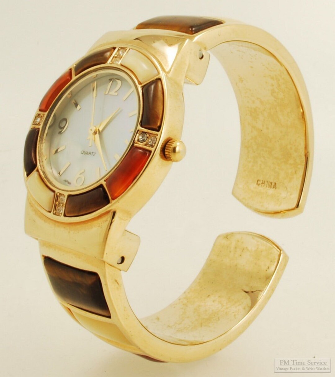 Japanese Quartz Ladies' Wrist Watch, Heavy Gold-toned & Stainless Steel ...
