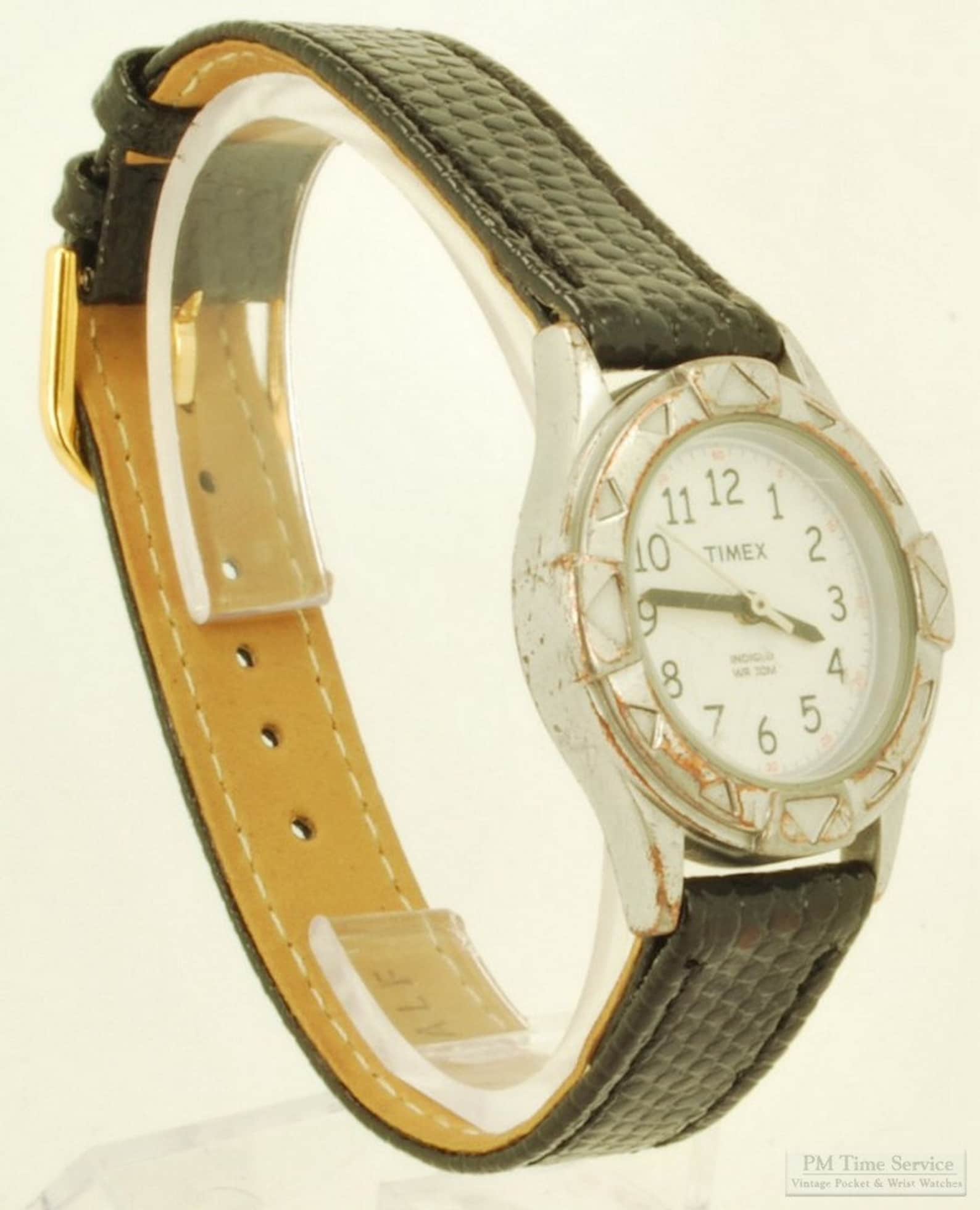 Timex Quartz Wrist Watch, Heavy Silver-toned & Stainless Steel Round ...