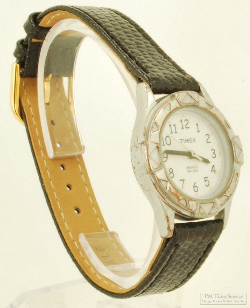 Timex Quartz Wrist Watch, Heavy Silver-toned & Stainless Steel Round ...