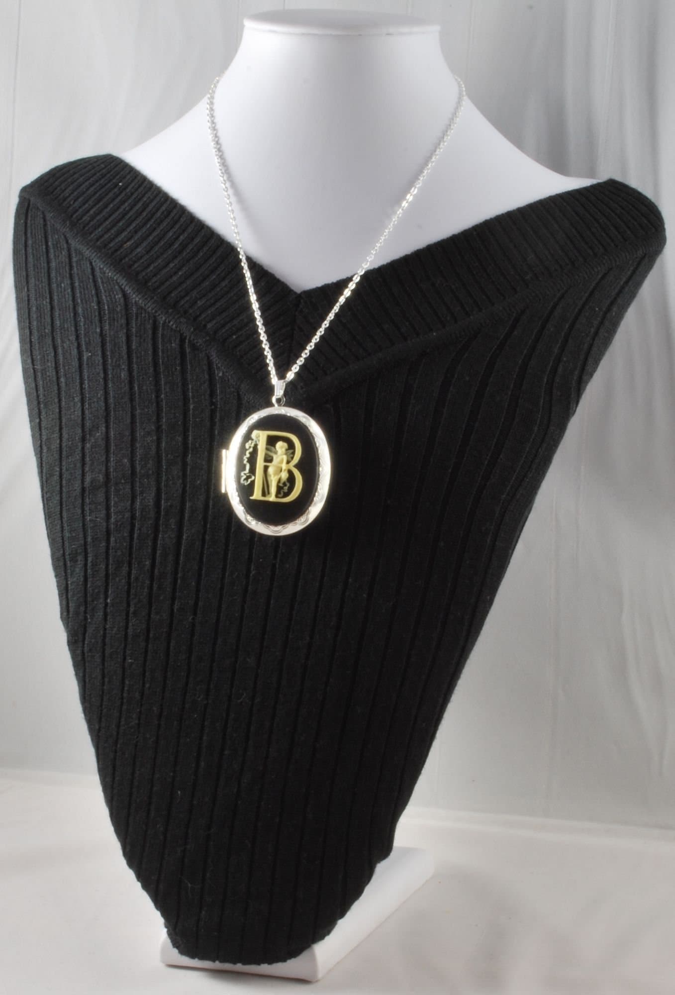 Large Oval Locket Choice of Alphabet Letter Cameos With - Etsy