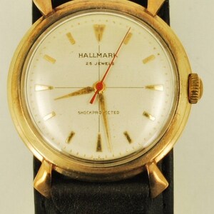 Hallmark Vintage Wrist Watch, 25 Jewels, Water Resistant Yellow Gold ...